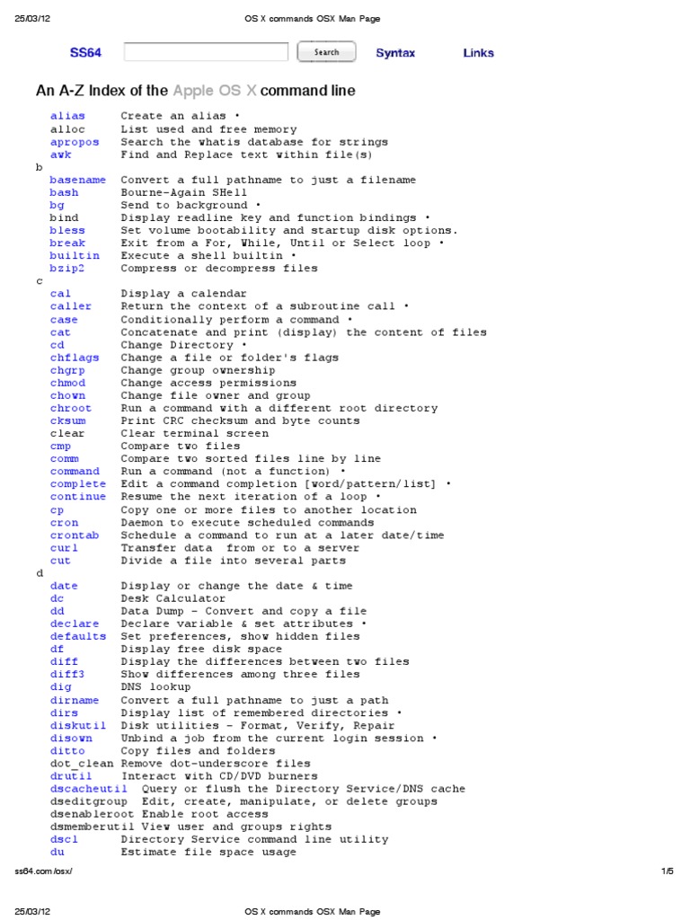 Indice de Comandos Macosx | PDF | File System | Computer File