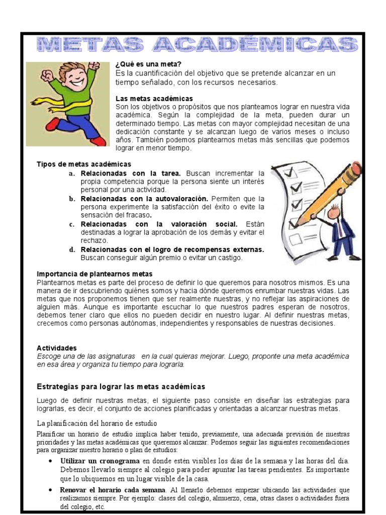 Metas Academicas | PDF | Planificación | Science