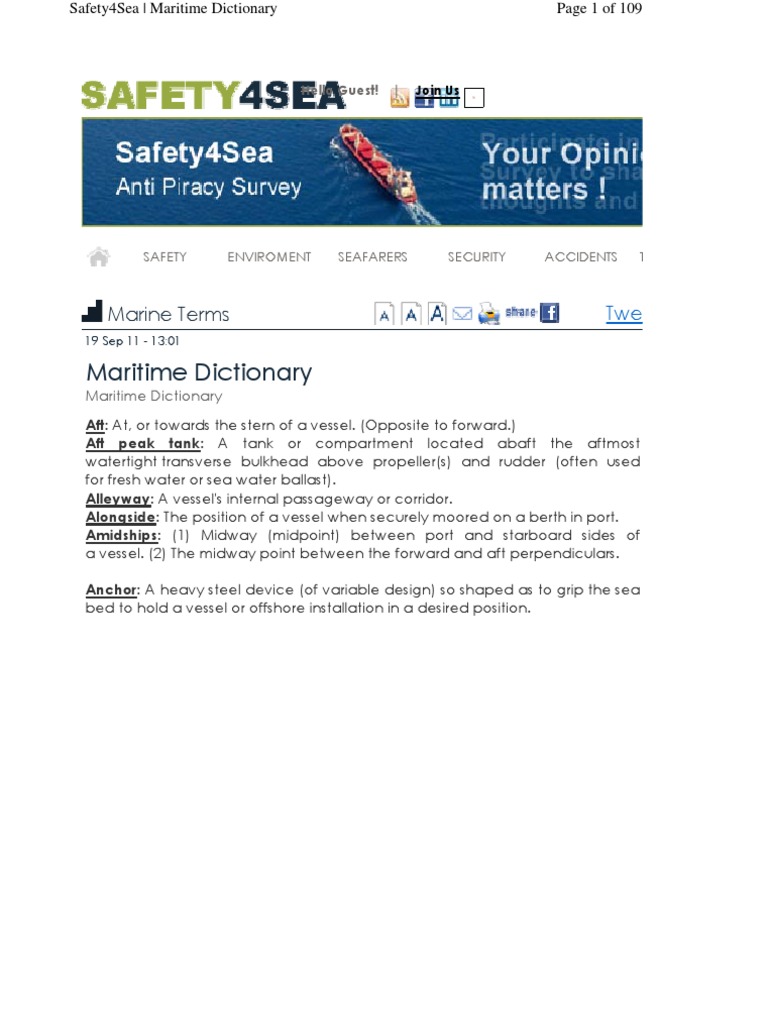 Marine Terminology | PDF | Tonnage | Hull (Watercraft)