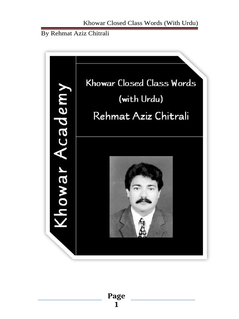 Khowar Closed Class Words (With Urdu) | PDF | Ellipsis | Symbols