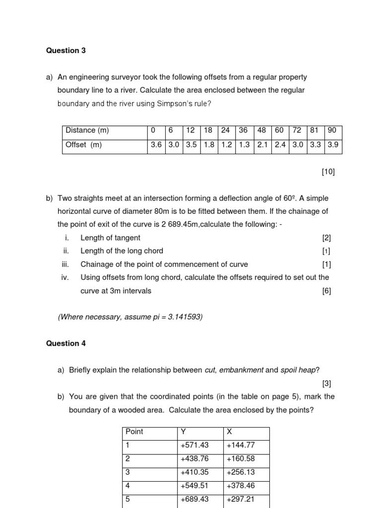 Engineering Survey Exam Questions | PDF | Surveying | Contour Line