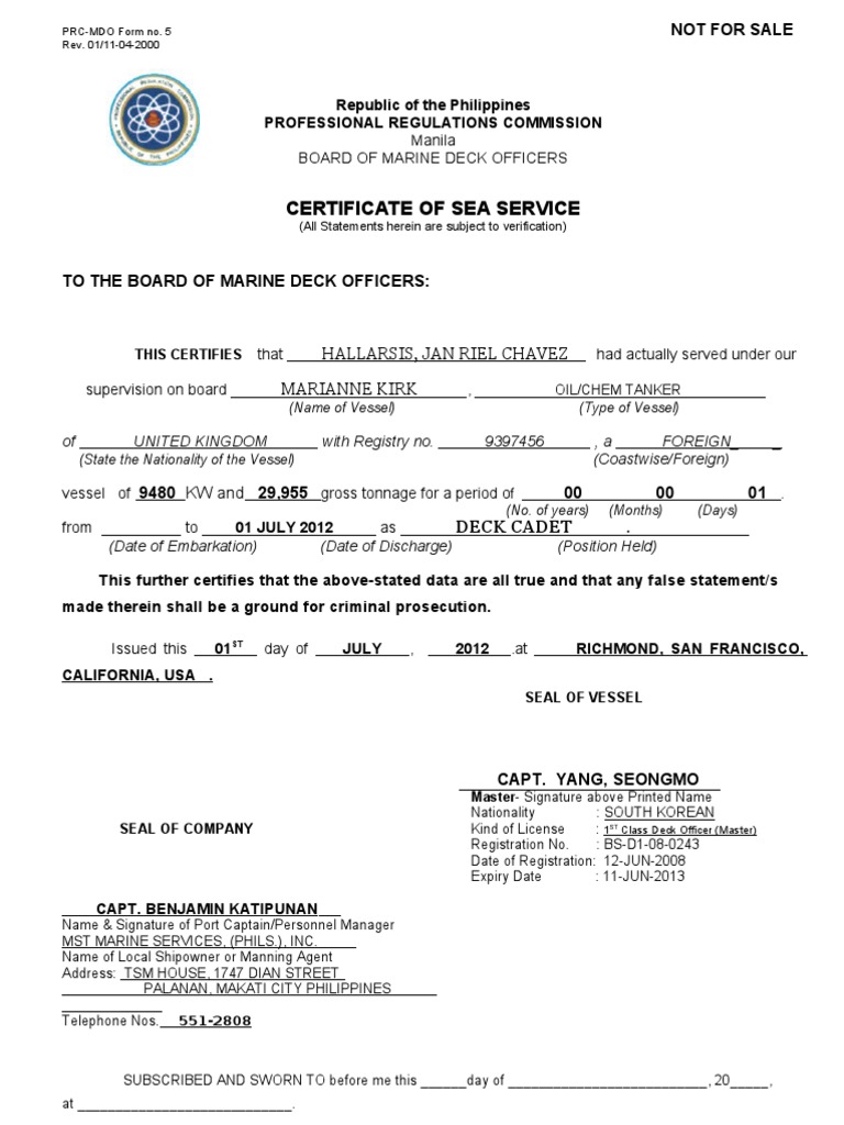 PRC Form Sample | PDF