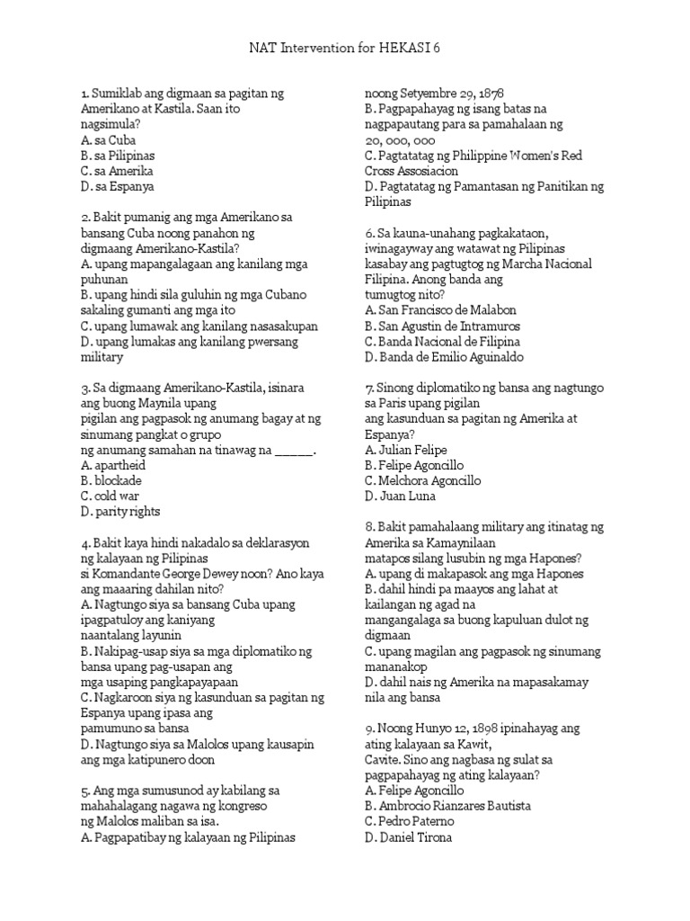 NAT Intervention For HEKASI 6 | PDF