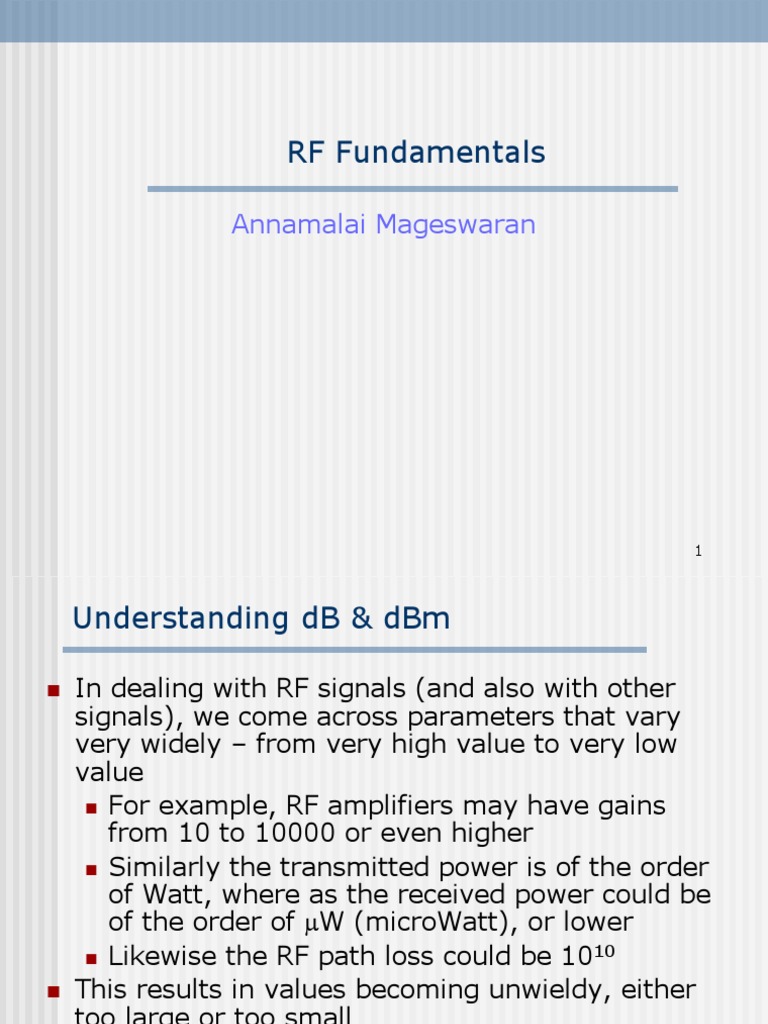 RF Fundamentals | Download Free PDF | Antenna (Radio) | Decibel