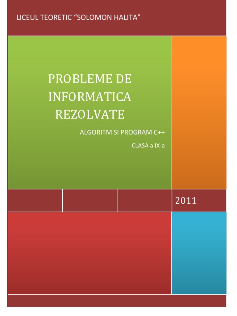 Probleme Clasa Ix C++ Rezolvate | PDF