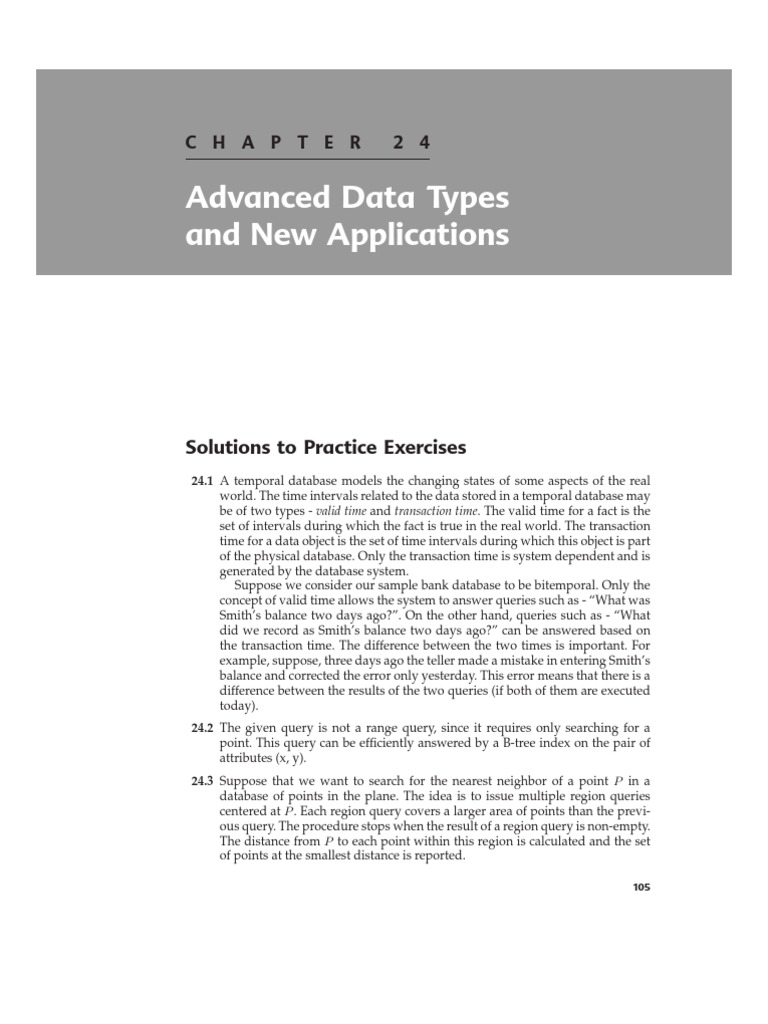 Advanced Data Types and New Applications: Solutions To Practice ...