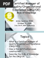 The ASQ Certified Manager of Quality/Organizational Excellence Handbook ...