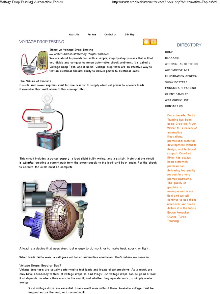 Automotive Voltage Drop Testing
