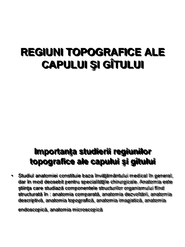 Regiuni Topografice Ale Capului Şi Gîtului | PDF