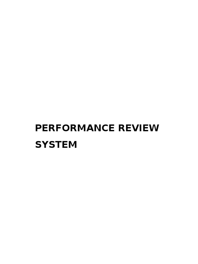 Performance Review System | PDF | Performance Appraisal | Business Process