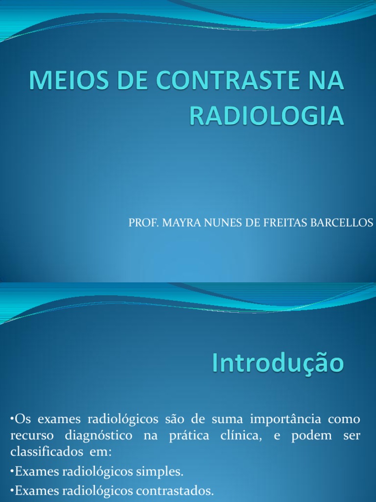 Meios de Contraste Na Radiologia | PDF