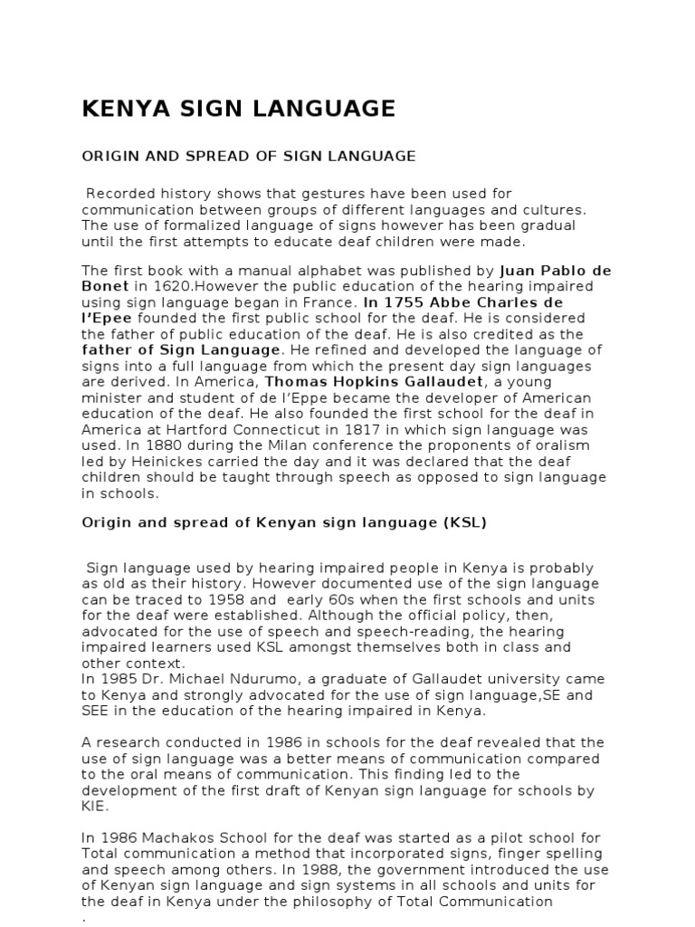 KSL | PDF | Sign Language | Hearing Loss
