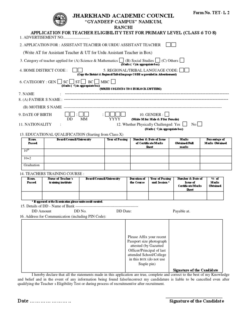 Tet Form | PDF | Teachers | Test (Assessment)
