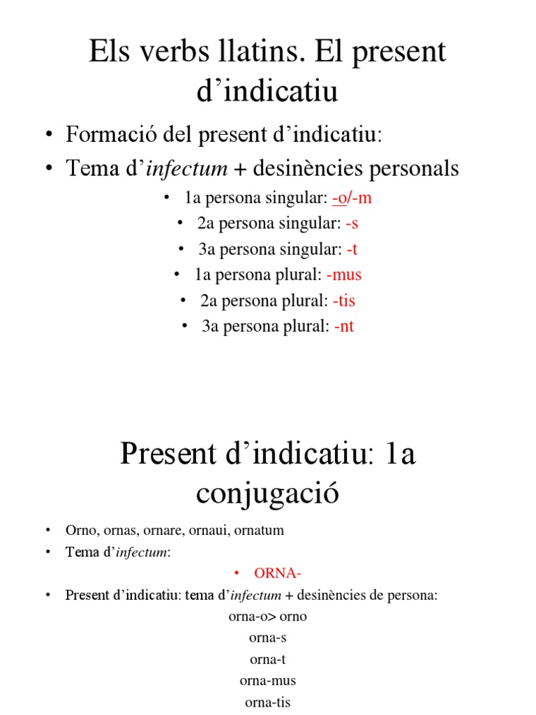 Latin Verbs: Present Tense | PDF