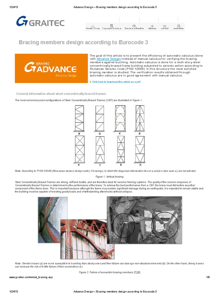 Advance Design - Bracing Members Design According To Eurocode 3 | PDF ...