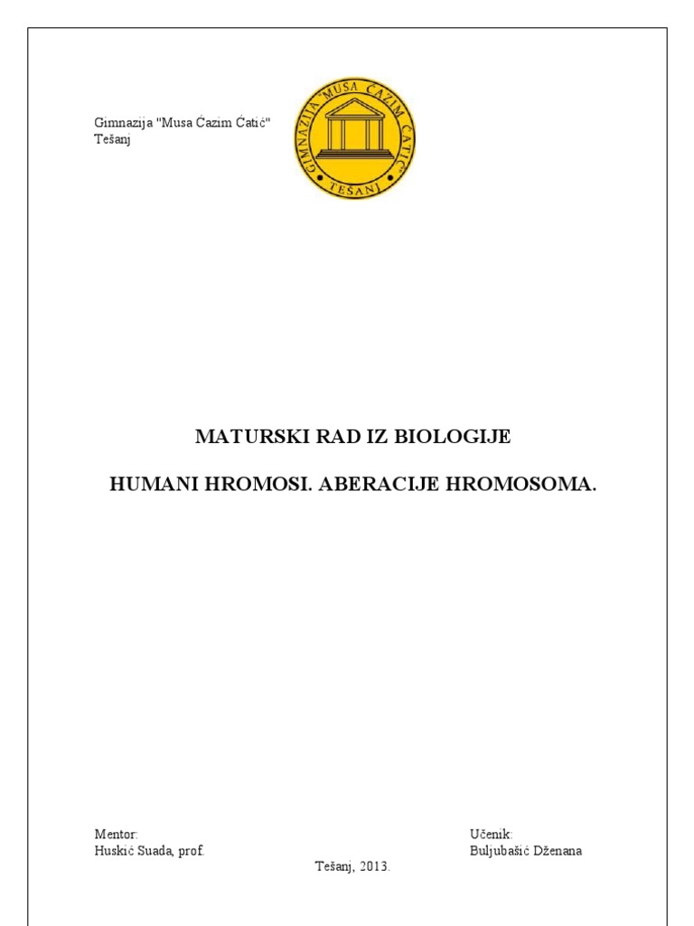 Humani Hromosomi | PDF