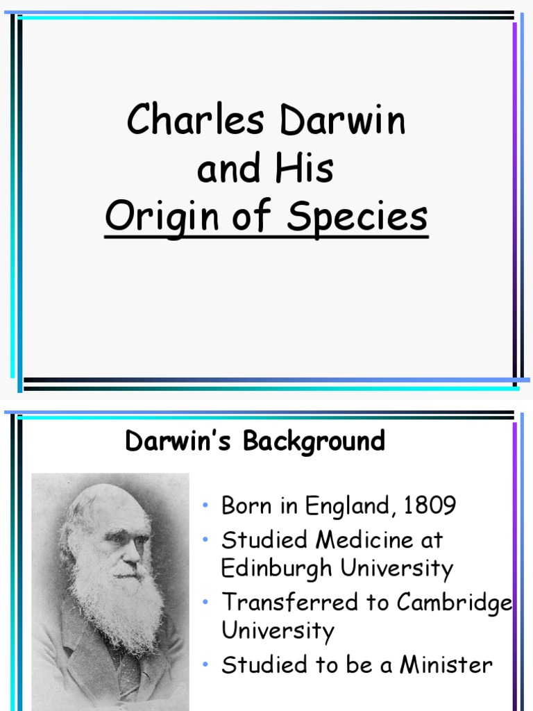 Charles Darwin and His Origin of Species | PDF | On The Origin Of ...