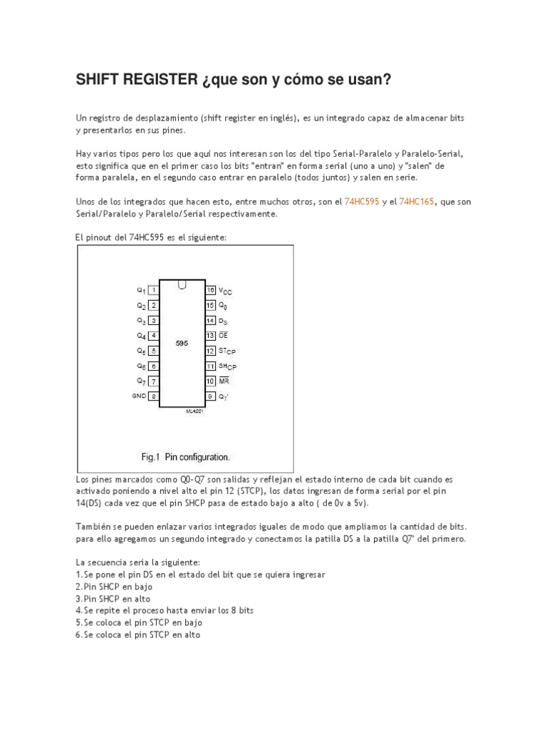 Controlar Display de 7 Segmentos Con Shift Register | PDF | Poco ...