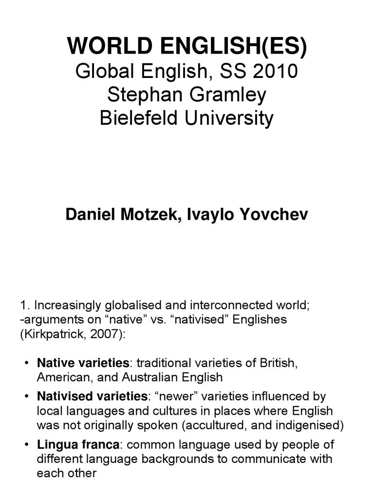 World Englishes | PDF | English Language | Linguistics