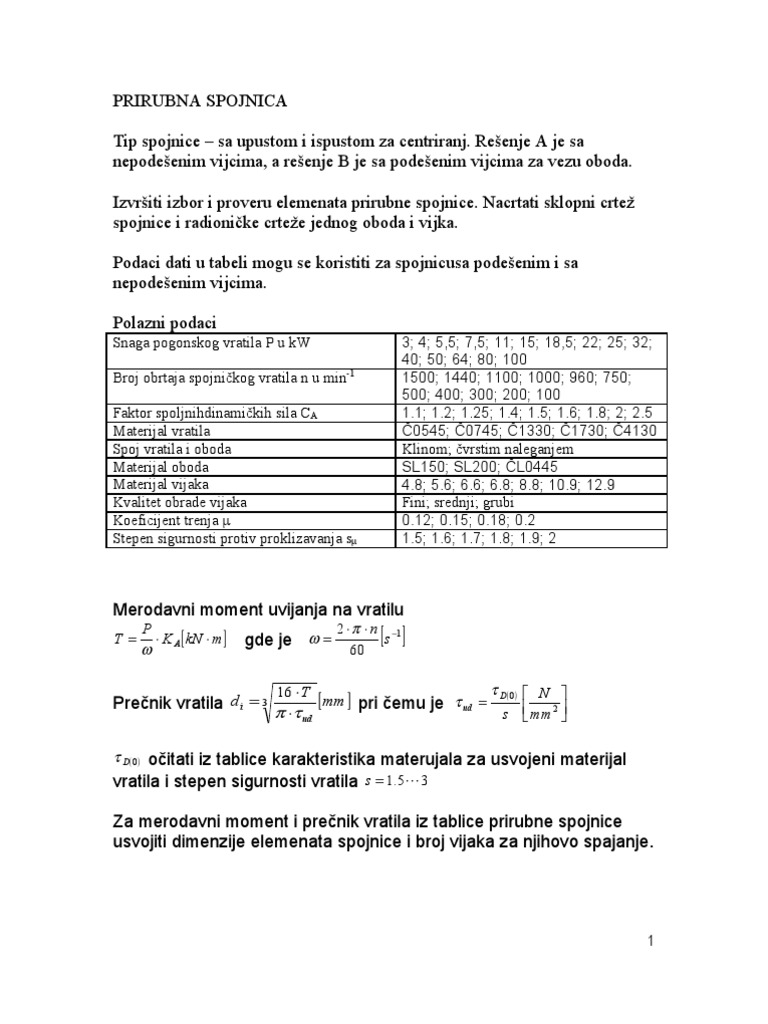 Uputstvo Za Izbor Prirubne Spojnice