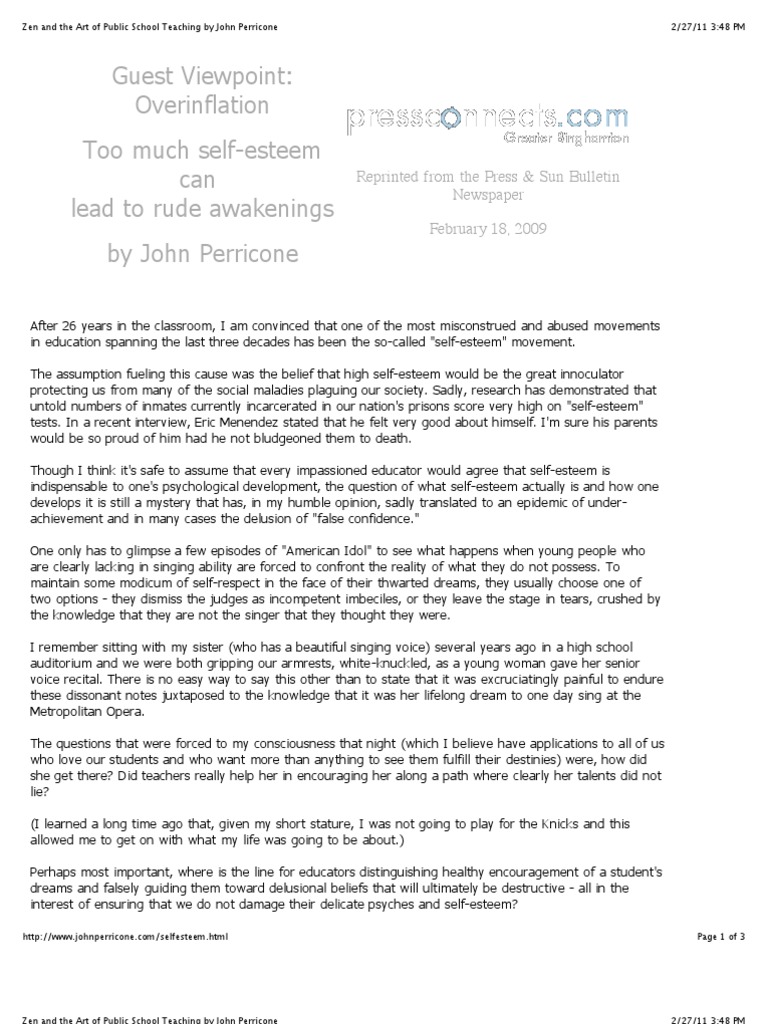 Zen and The Art of Public School Teaching by John Perricone | PDF ...
