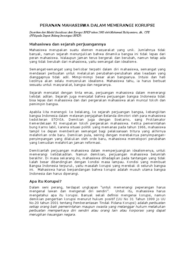 Peranan Mahasiswa | PDF