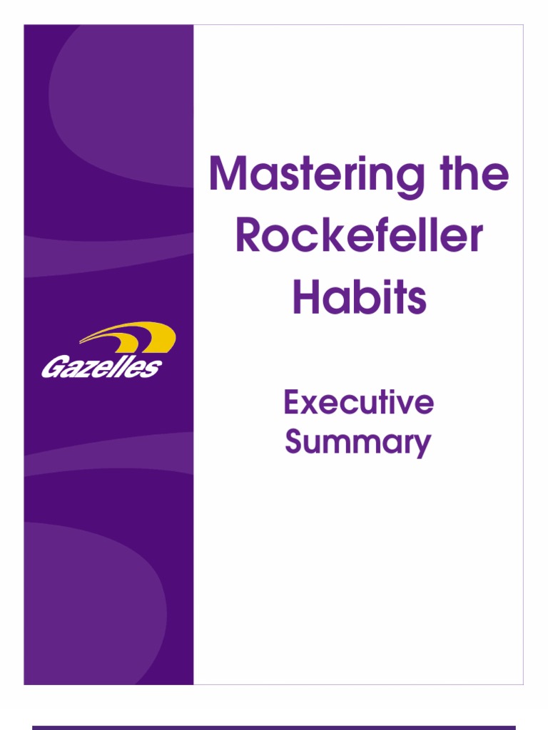 Mastering The Rockefeller Habits-Summary | PDF