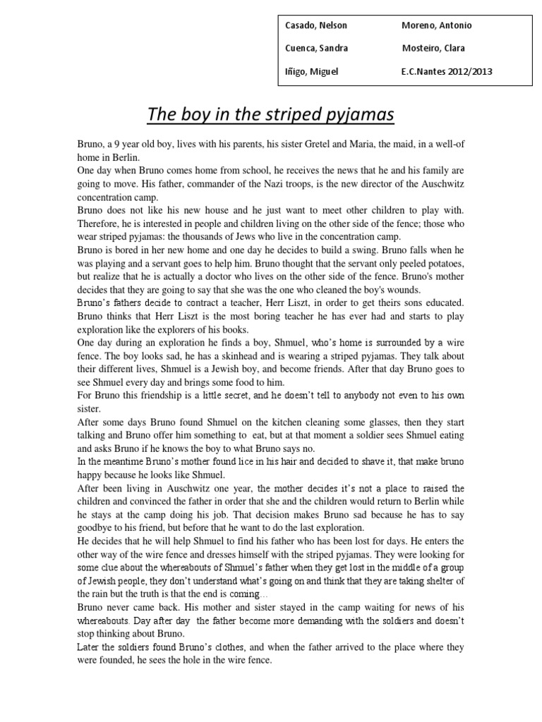 The Boy in The Striped Pyjamas | PDF