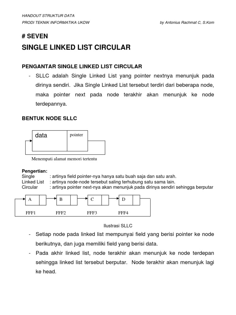 Single Linked List Circular | PDF