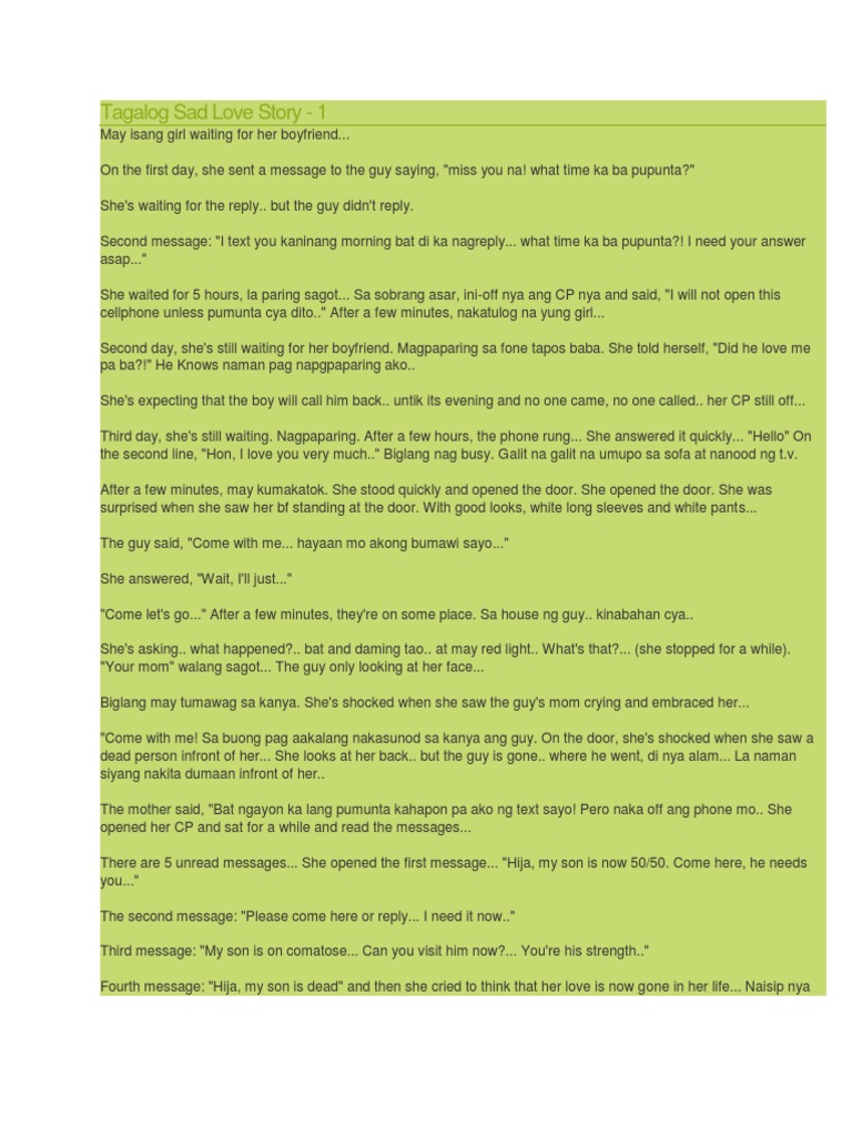 Sad Story About Boyfriend And Girlfriend Tagalog