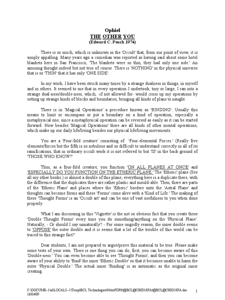 07 Ophiel The Other You | PDF | Philosophy