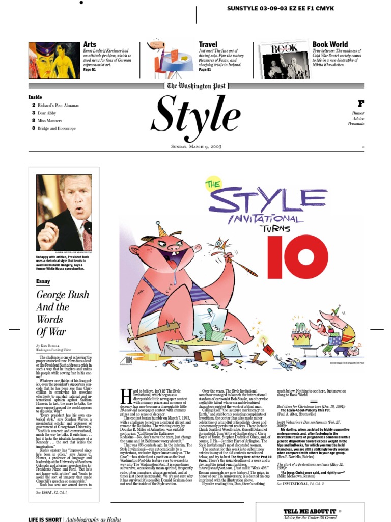 Style Invitational 10th-Anniversary Retrospective, The Washington Post ...