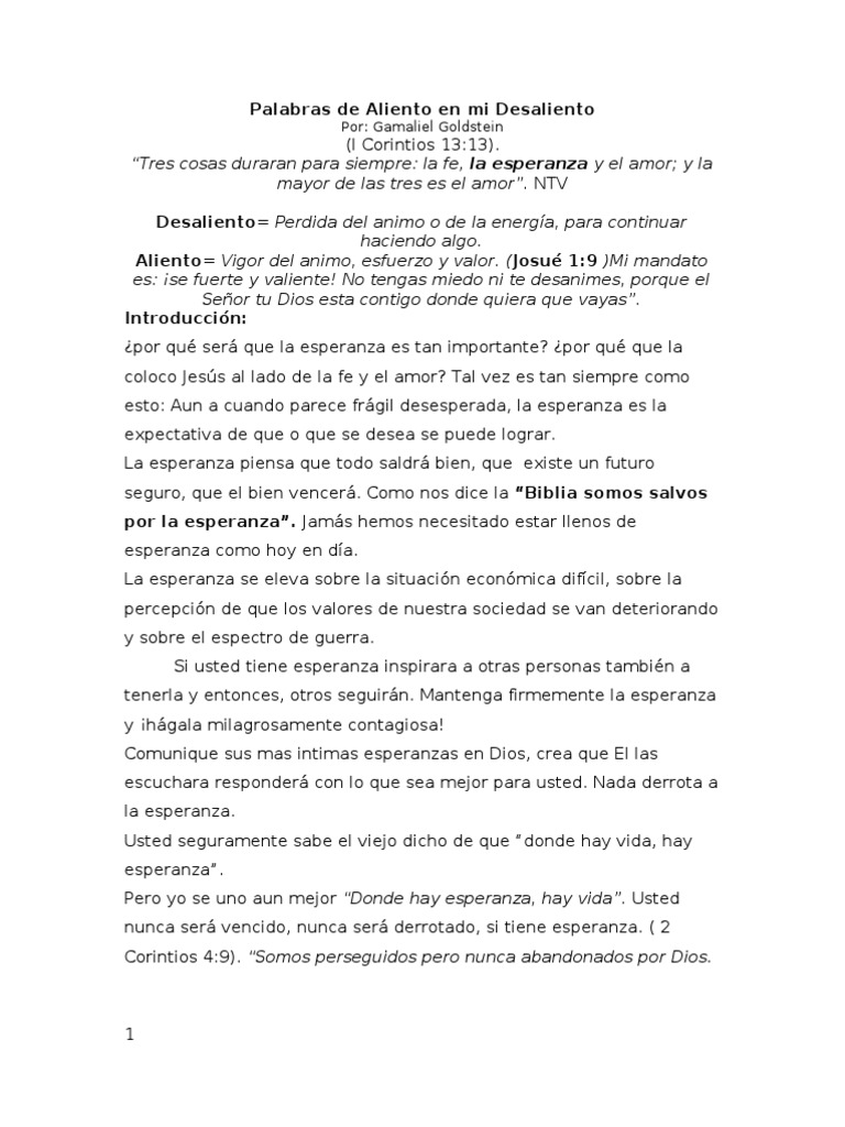 Palabras de Aliento en Mi Desaliento | PDF | Jacob | Amor