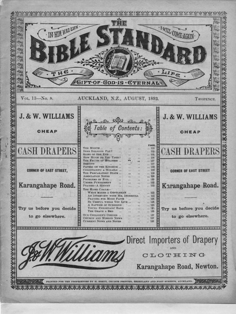 The Bible Standard August 1893 | PDF | Second Coming | Millennialism