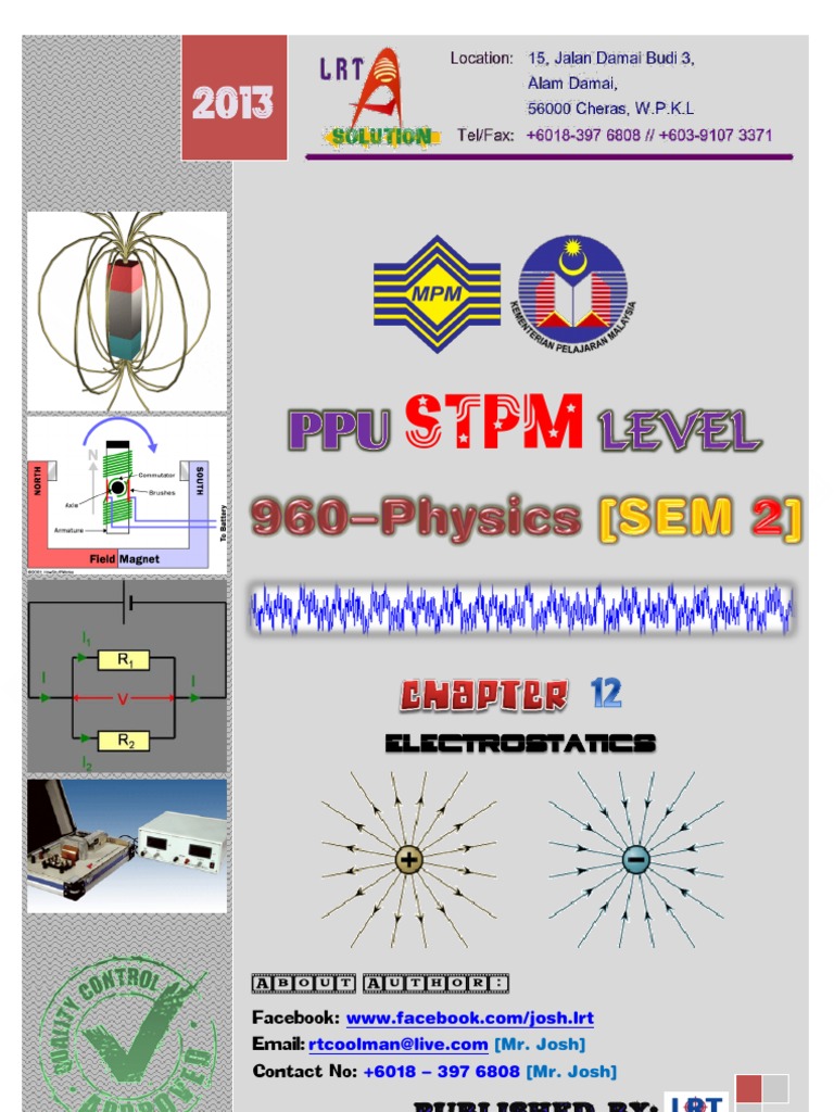 PPU 960 Physics Note (Sem 2 Chapter 12 - Electrostatics) | PDF ...