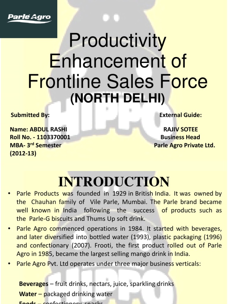 Parle Agro of Productivity | PDF | Marketing | Beverages