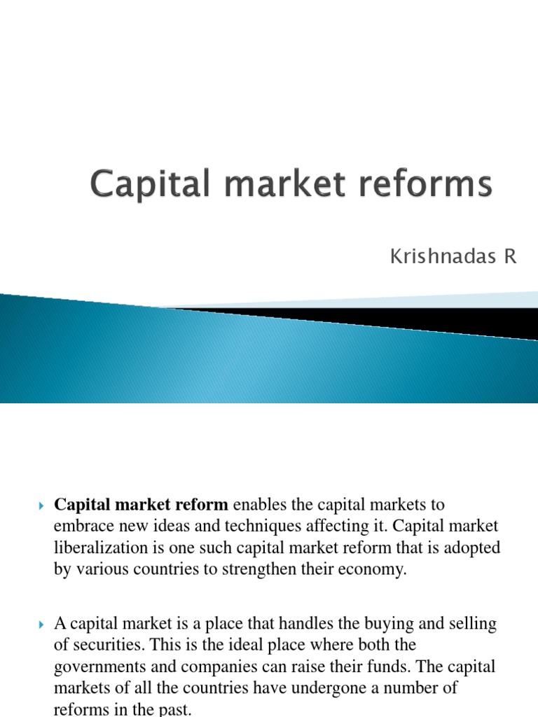 Capital Market Reforms | PDF | Capital Market | Capital (Economics)