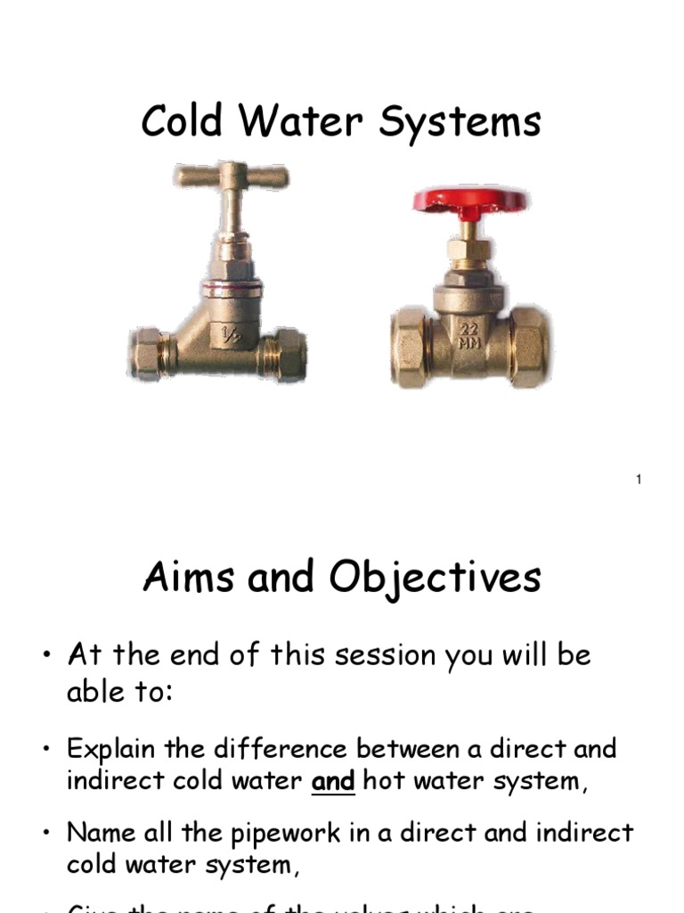 Cold Water Systems | PDF | Tap (Valve) | Water Heating