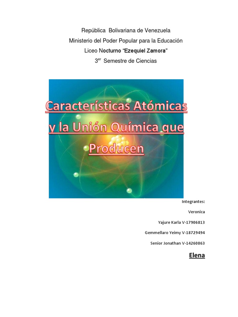 Características Atómicas y Uniones Químicas | PDF | Tabla periódica | Ion