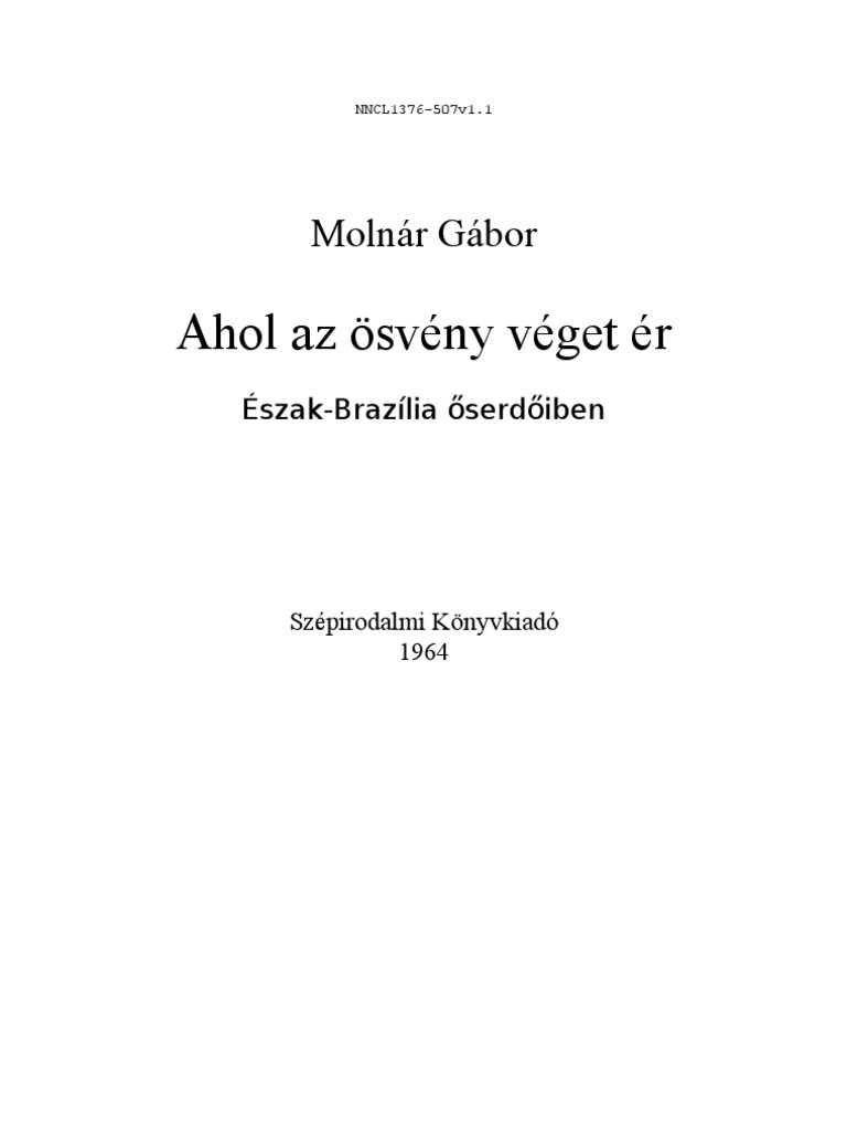 Molnár Gábor - Ahol Az Ösvény Véget Ér | PDF