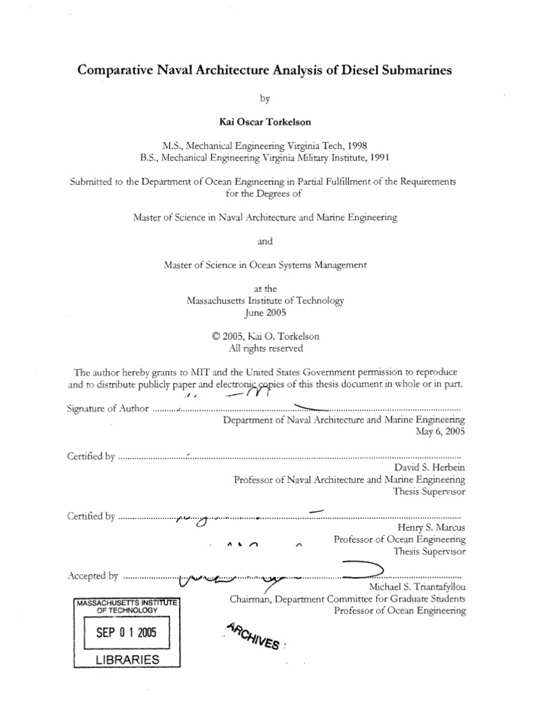 Weight Analysis of Diesel Submarine | PDF | Submarines | Ships