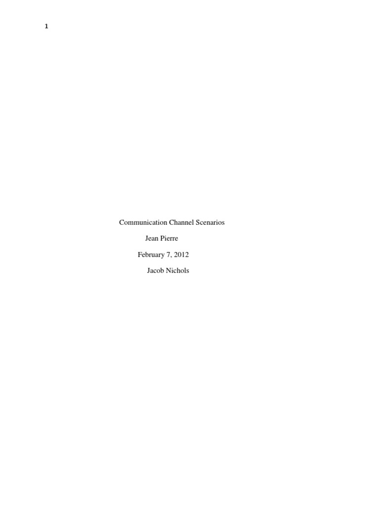 Communication Channel Scenarios | PDF | Swot Analysis | Employment