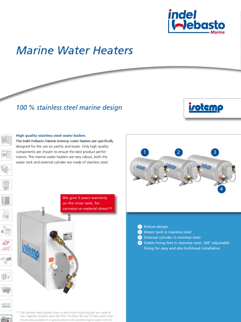 Isotemp Water Heater Brochure | PDF | Electric Heating | Stainless Steel