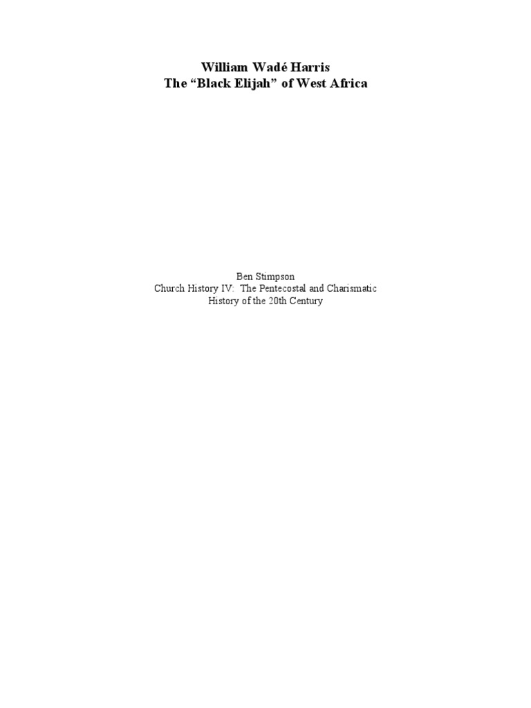 William Wade Harris | PDF | Religious Conversion | Baptism