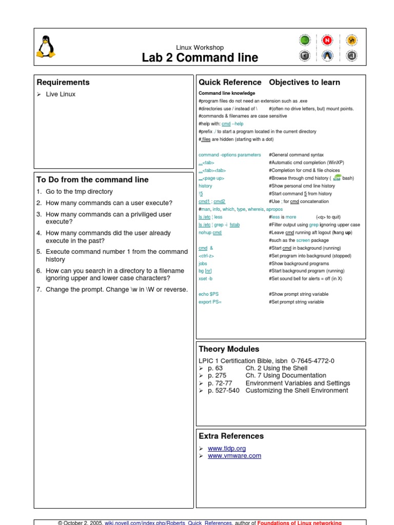 Linux Lab 02 Command Line | PDF | Command Line Interface | Operating ...