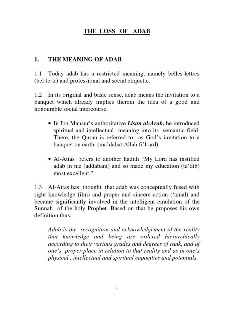 Adab | PDF | Wisdom | Knowledge