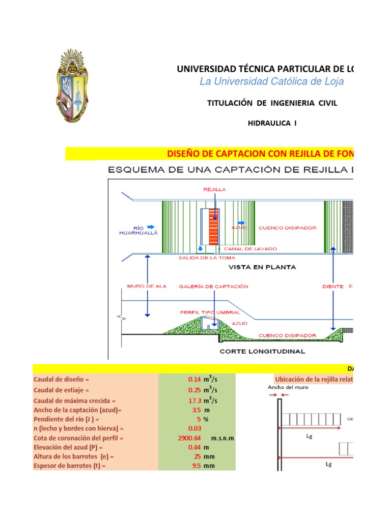 Captacion Con Rejilla de Fondo - Alexis Lopez y Darwin Pinzon ...
