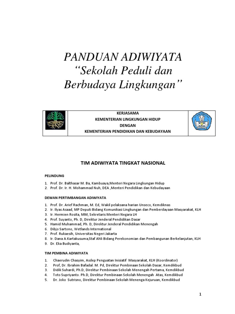 Panduan Adiwiyata Pdf Kesehatan Holistik