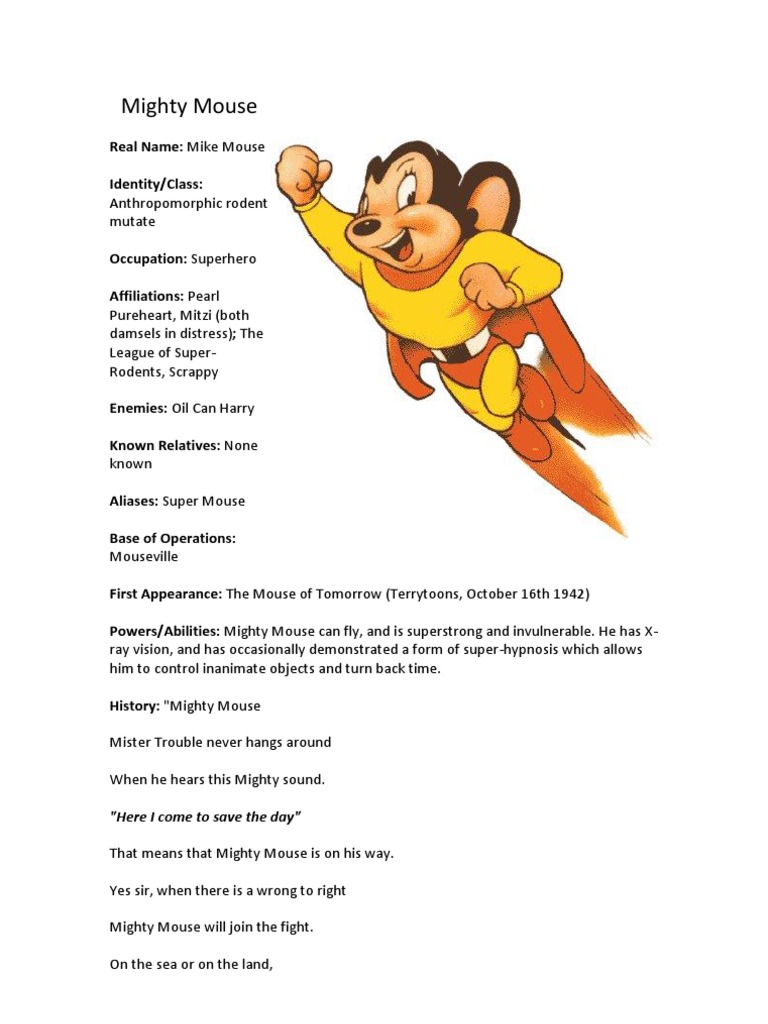 Mighty Mouse | PDF | Entertainment | Cartoon