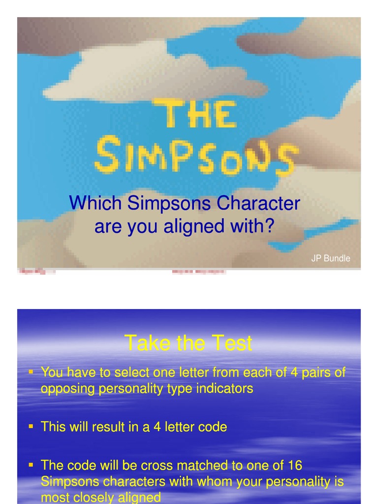 Simpsons Personality Test | PDF